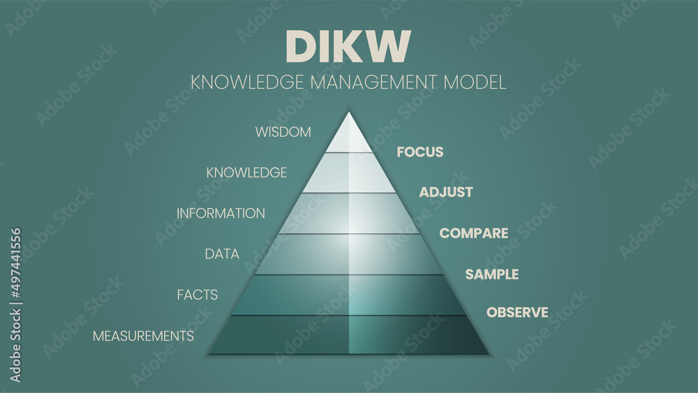 A vector illustration of the DIKW hierarchy has wisdom, knowledge ...