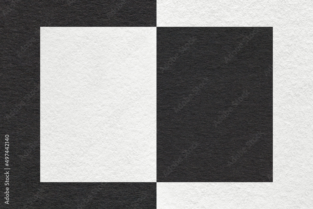 Texture of craft black and white paper background, half two colors ...