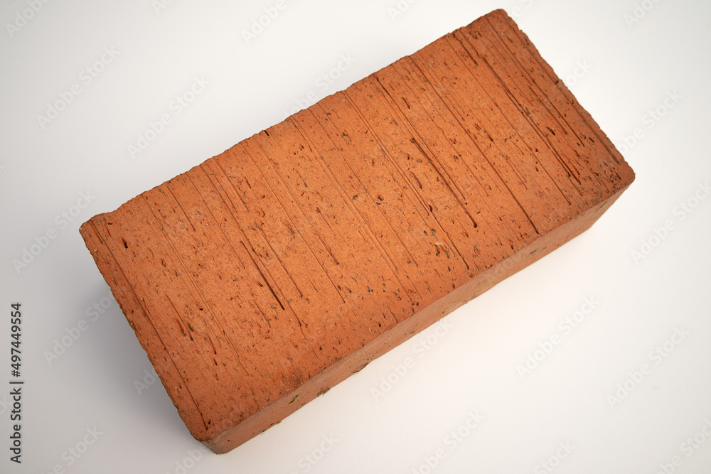 Rectangular orange brick on white isolate. Building bricks on a white ...
