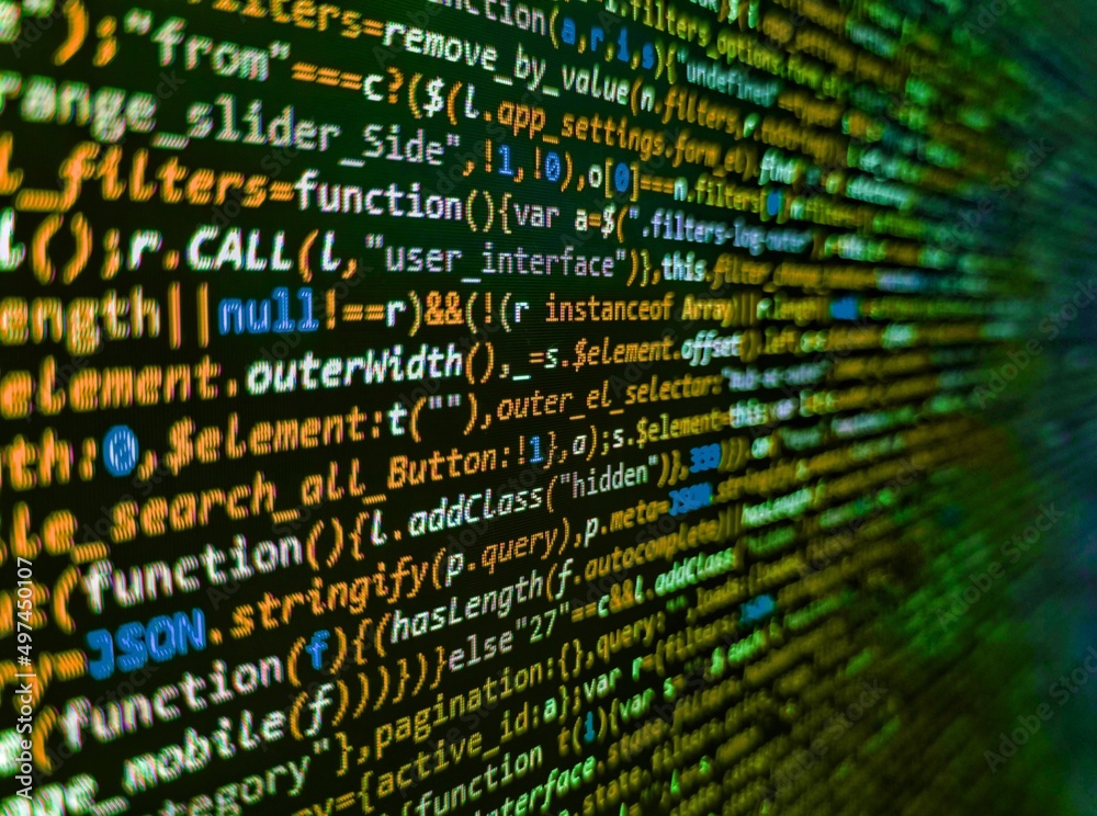Data Encryption Security Code On A Computer Display Web Developer Html Code With Css On Screen
