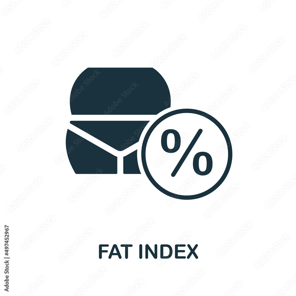 Fat Index icon. Monochrome simple Fat Index icon for templates, web ...