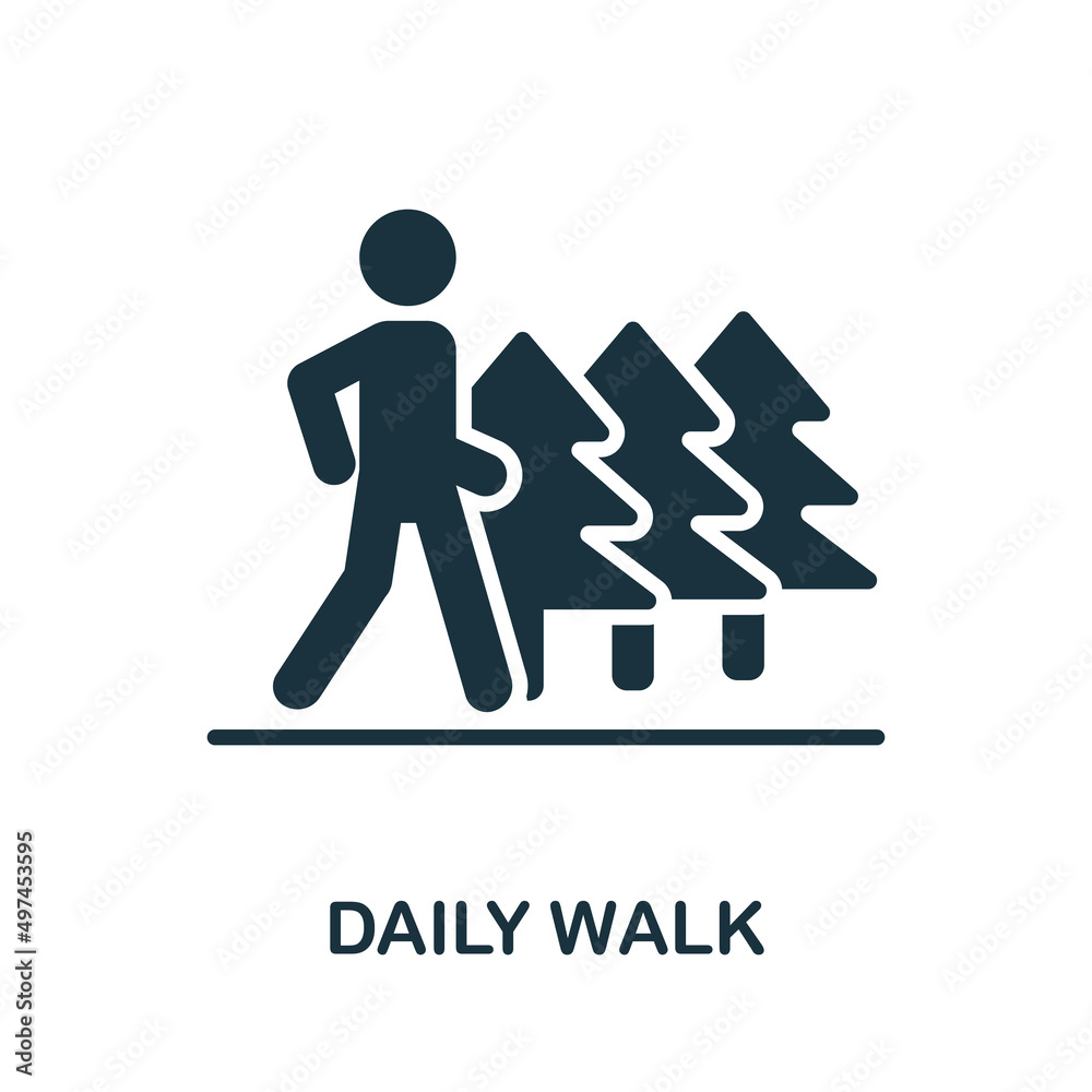 Daily Walk icon. Monochrome simple Daily Walk icon for templates, web ...
