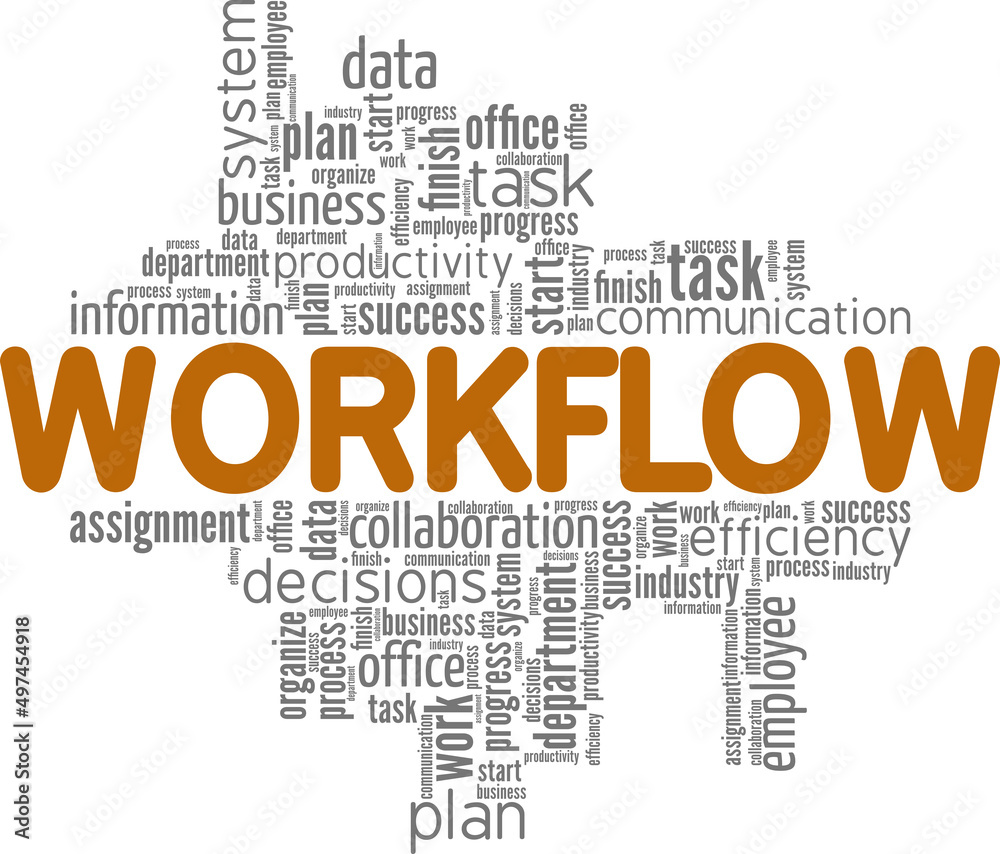 Workflow conceptual vector illustration word cloud isolated on white ...