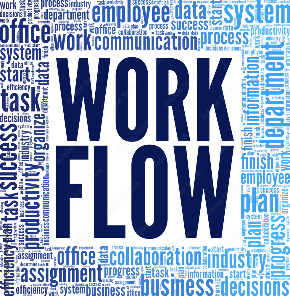 Workflow conceptual vector illustration word cloud isolated on white ...