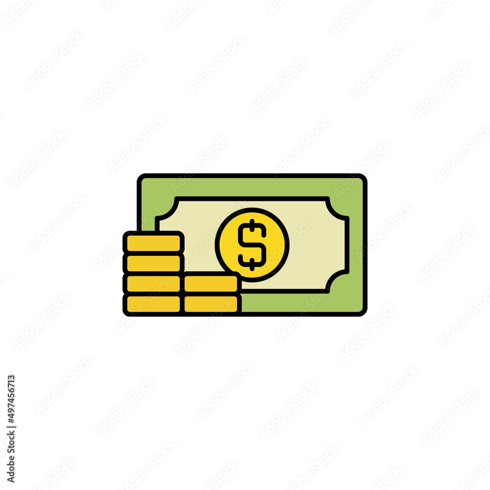 money, coins line icon. Elements of finance illustration icon. Premium ...