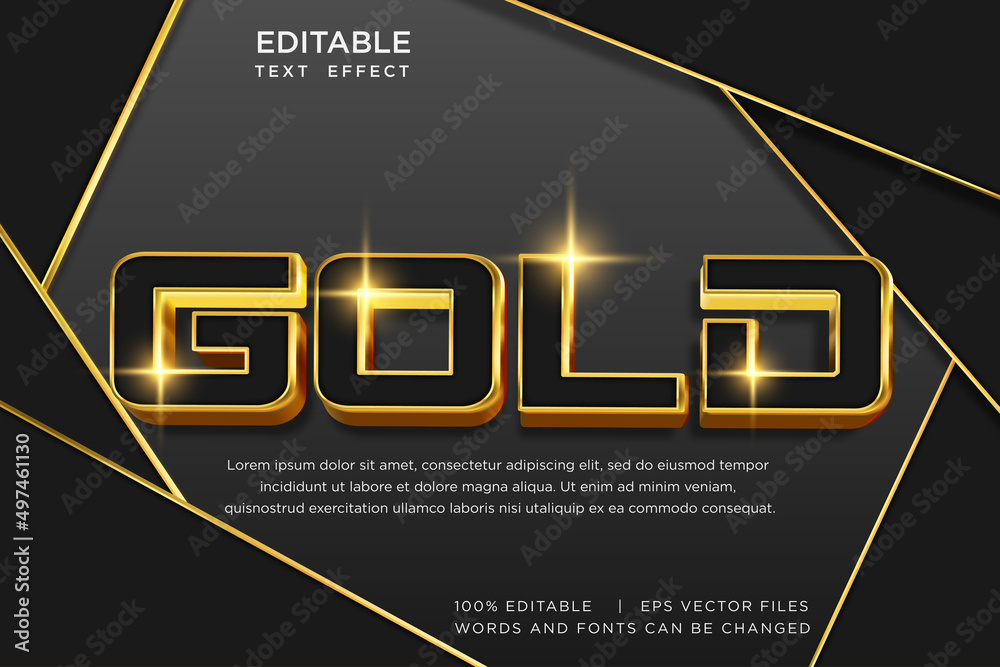 gold editable text effect, golden luxury text style effect mock up ...