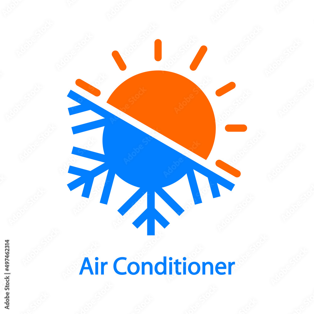 Vetor de Reparación y servicio de aire acondicionado. Logo con texto ...