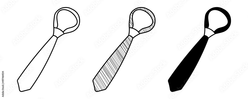 Set of hand drawn vector Tie in a doodle cartoon style Stock Vector ...