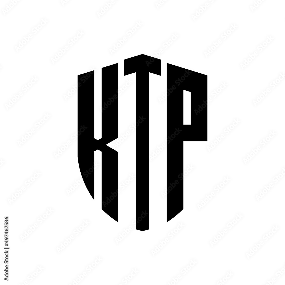 Vecteur Stock KTP letter logo design. KTP modern letter logo with black ...