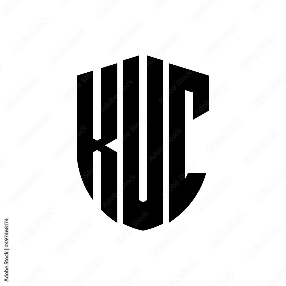 KUC letter logo design. KUC modern letter logo with black background ...