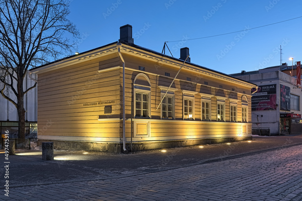 Hameenlinna, Finland. Sibelius Childhood Home at sunset. The finnish ...