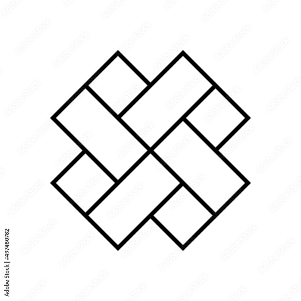 Japanese cross icon in flat style isolated on white background. Kamon Symbols of Japan. Stock ...