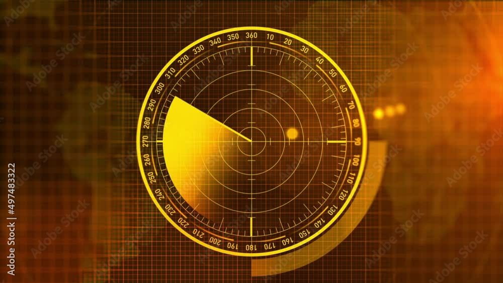 Motion graphic of gray color sonar radar screen searching an object ...