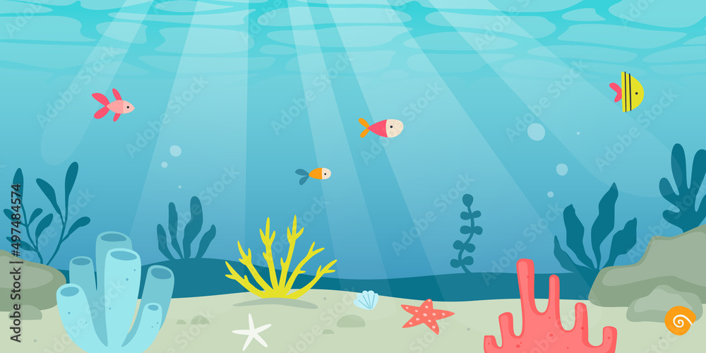 Cartoon Ocean Floor Background