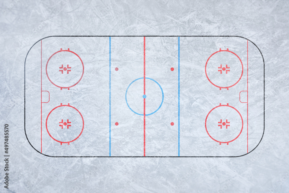 Ice hockey rink from above. Tactical plan - stadium Stock Illustration ...