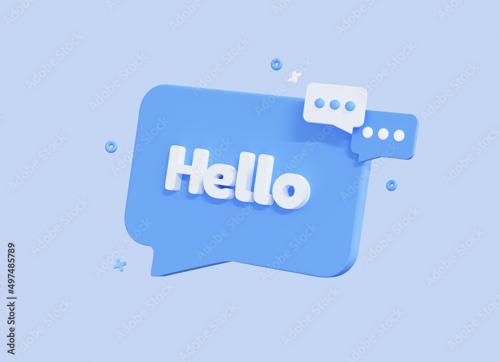 Hello speech bubble banner. Message bubble concept with text Hello, Hi ...