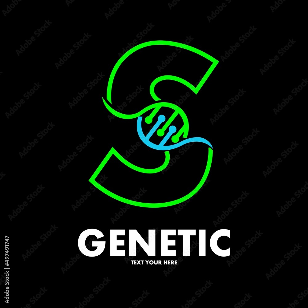Letter S Genetic DNA vector logo template. Design with chromosome ...