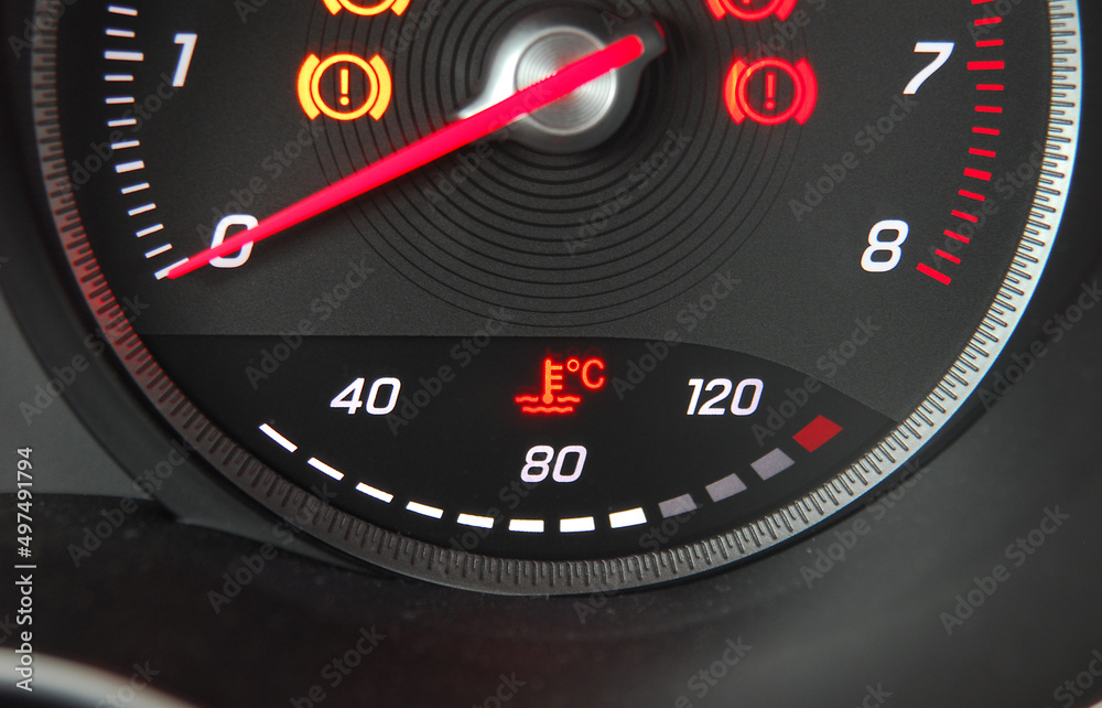 Analog Instrument for displaying car engine temperature Stock Photo ...