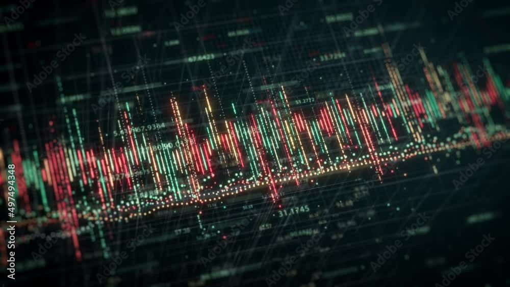 Business And Infographics Stats Market Data Background/ 4k animation of ...