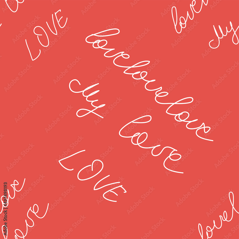 love you hearts romantic pattern illustration isolated on white. black ...