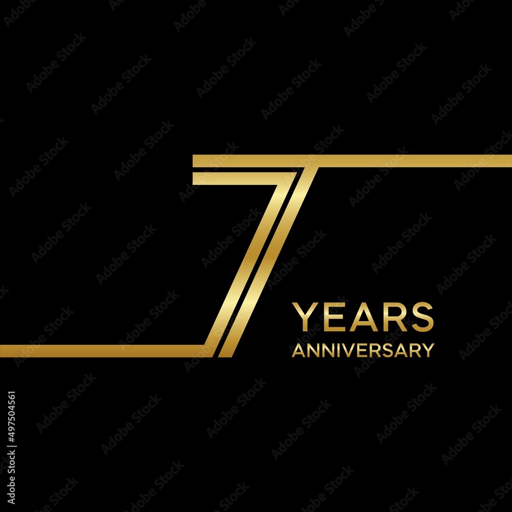 7th anniversary logotype. Anniversary celebration template design for ...