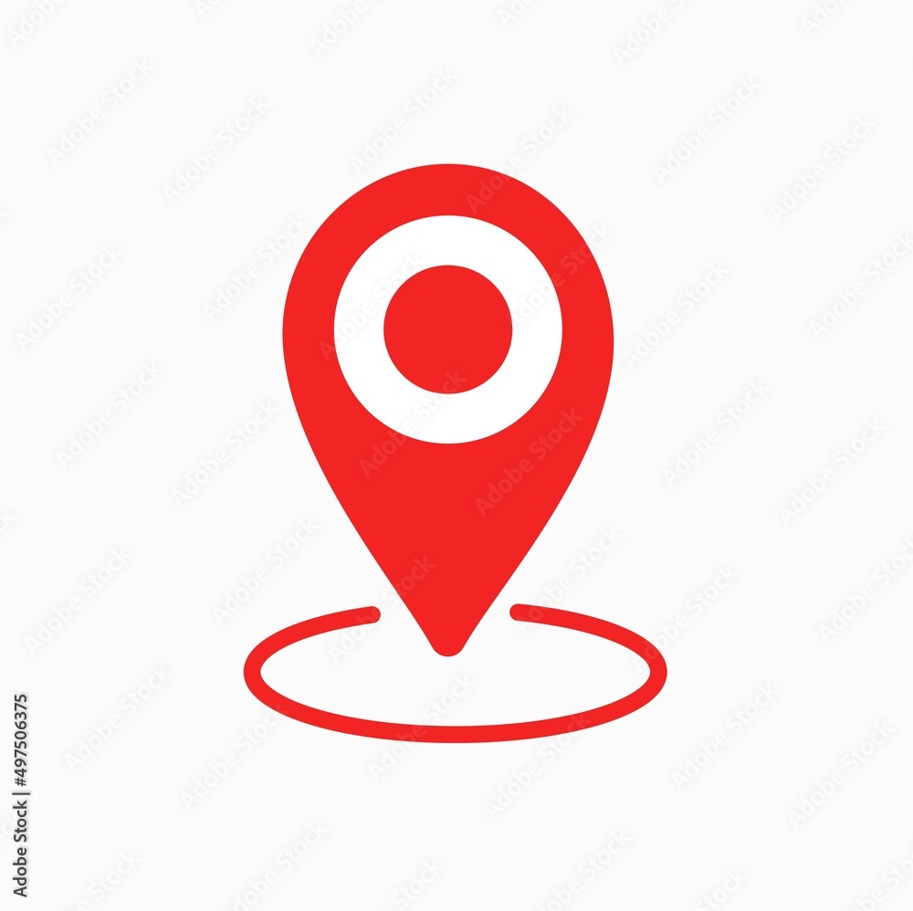 Location icon vector. Pin sign Isolated on white background. Navigation ...