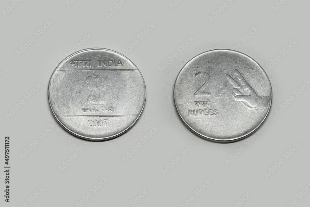 Indian Currency two Rupees silver Coin, Indian Currency, Money, two ...