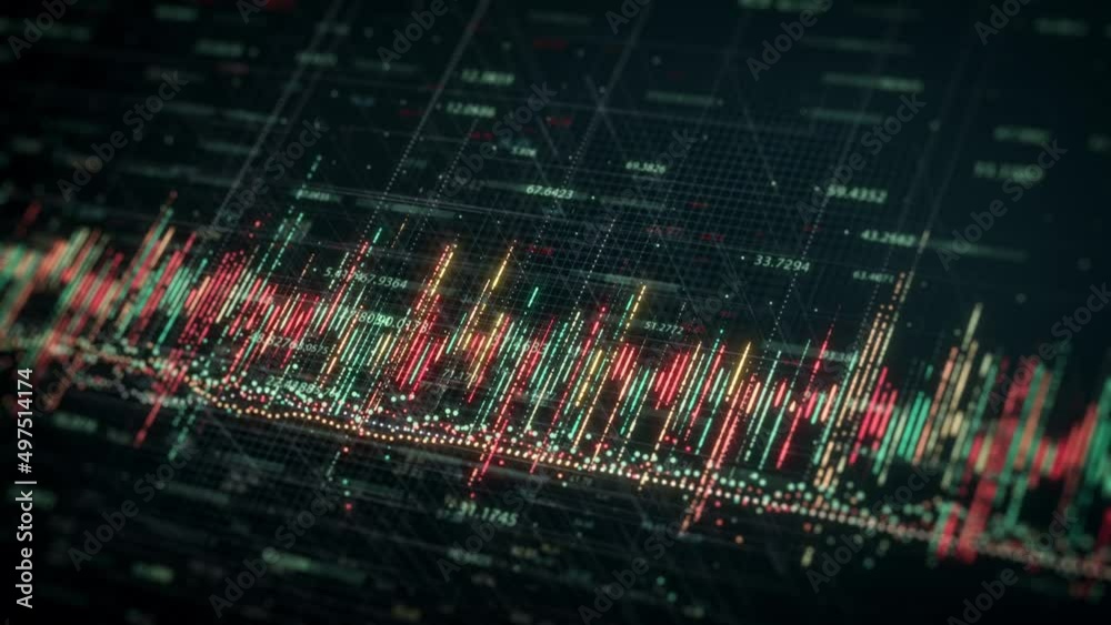 Business And Infographics Stats Market Data Background/ 4k animation of ...