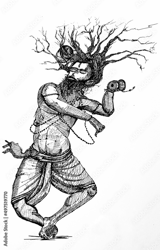 Dancing Baba. (Sketch) Stock Illustration | Adobe Stock