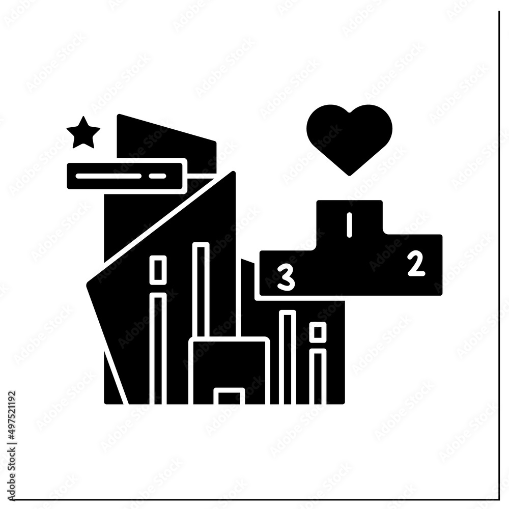 Values glyph icon. Core values.Guiding principles and fundamentals for ...