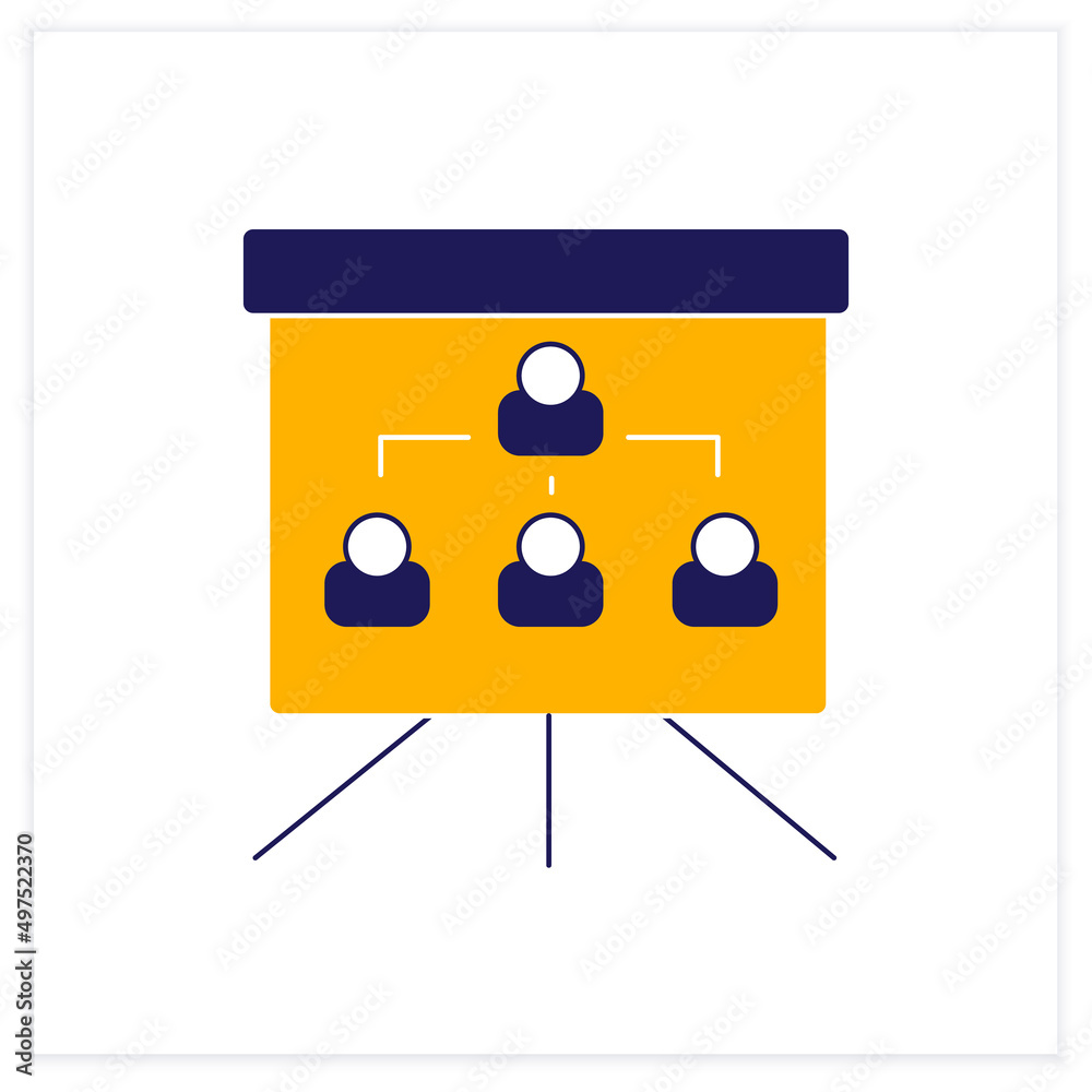 Organization chart color icon. Company internal structure. Divide roles ...