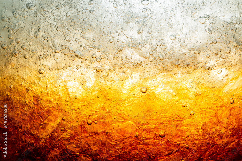 macro soft drink texture,Close up view of the ice cubes in dark cola ...