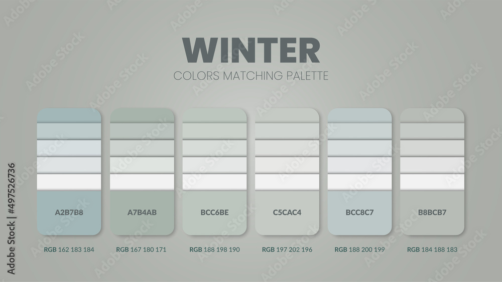 Winter color palettes or color schemes are trends combinations and ...