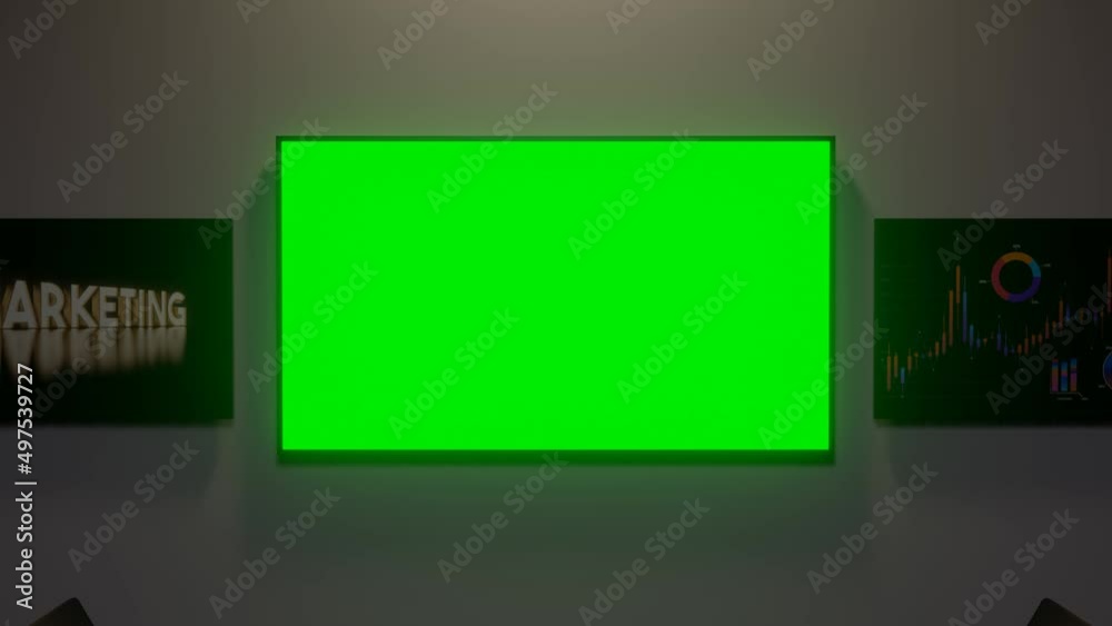 Video „Camera movement to green screen projector screen in office ...