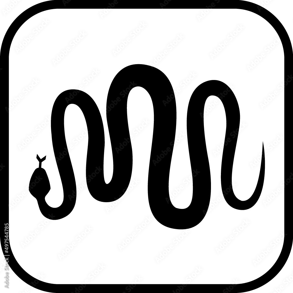 Venomous snake silhouette illustration. Vector sign Stock Vector ...