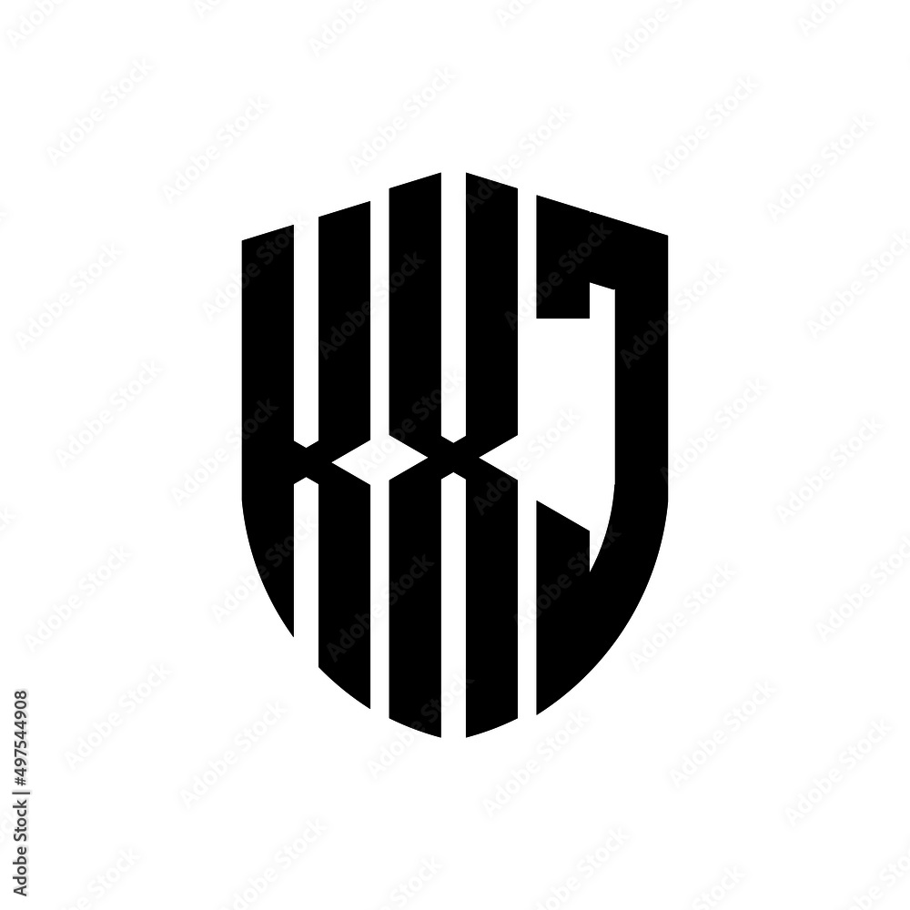 KXJ letter logo design. KXJ modern letter logo with black background ...