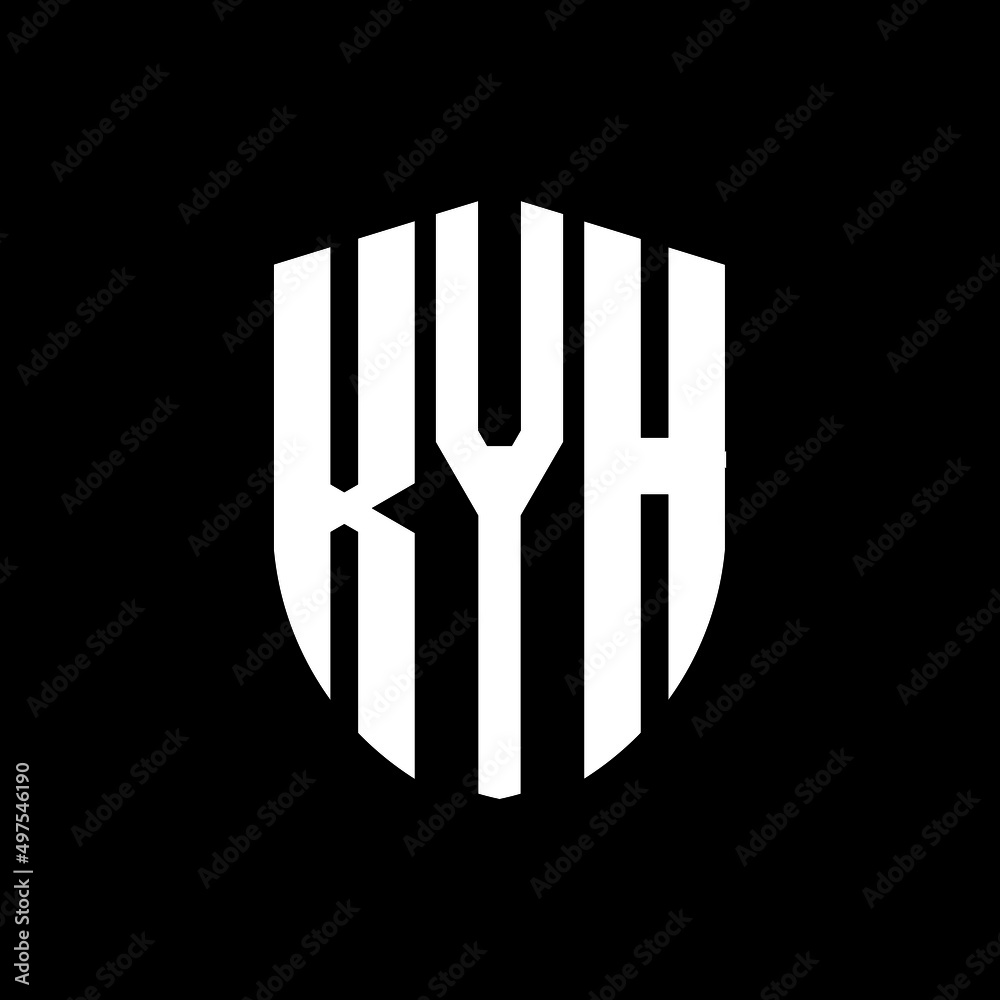 KYH letter logo design. KYH modern letter logo with black background ...