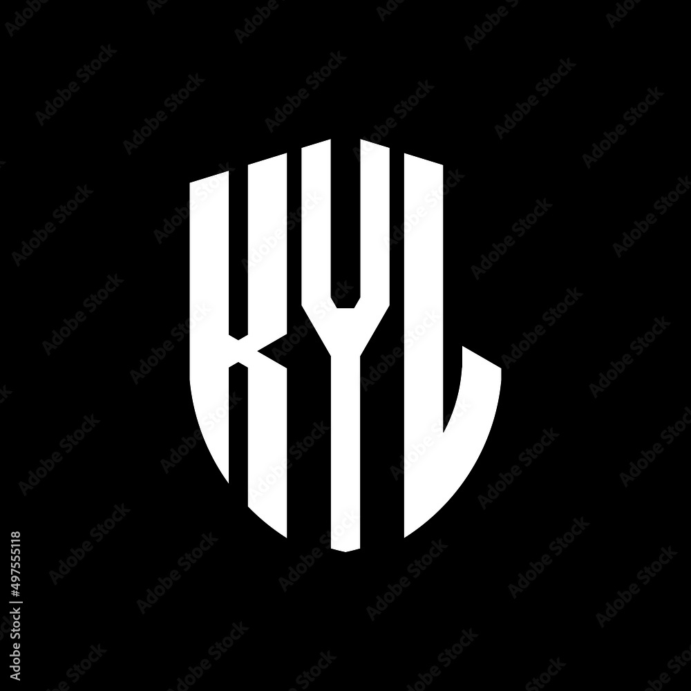 KYL letter logo design. KYL modern letter logo with black background ...