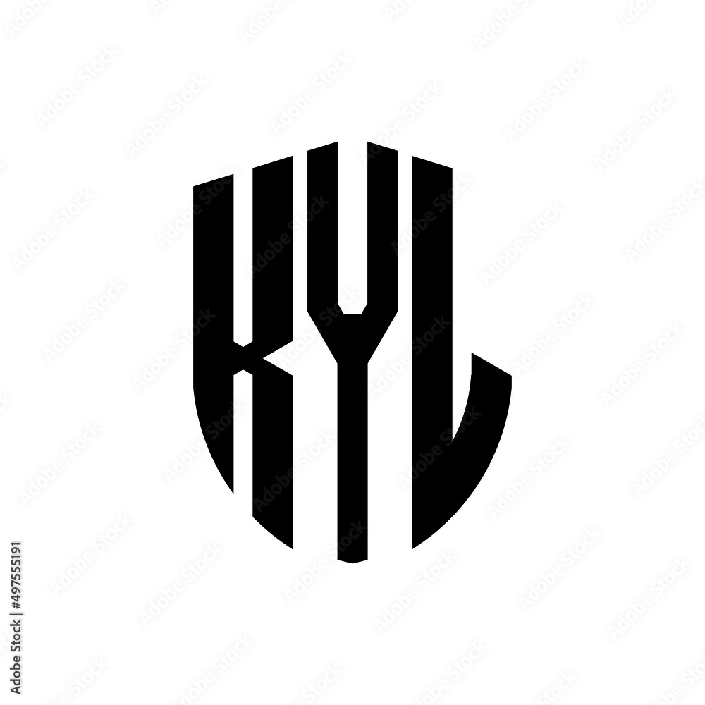 KYL letter logo design. KYL modern letter logo with black background ...