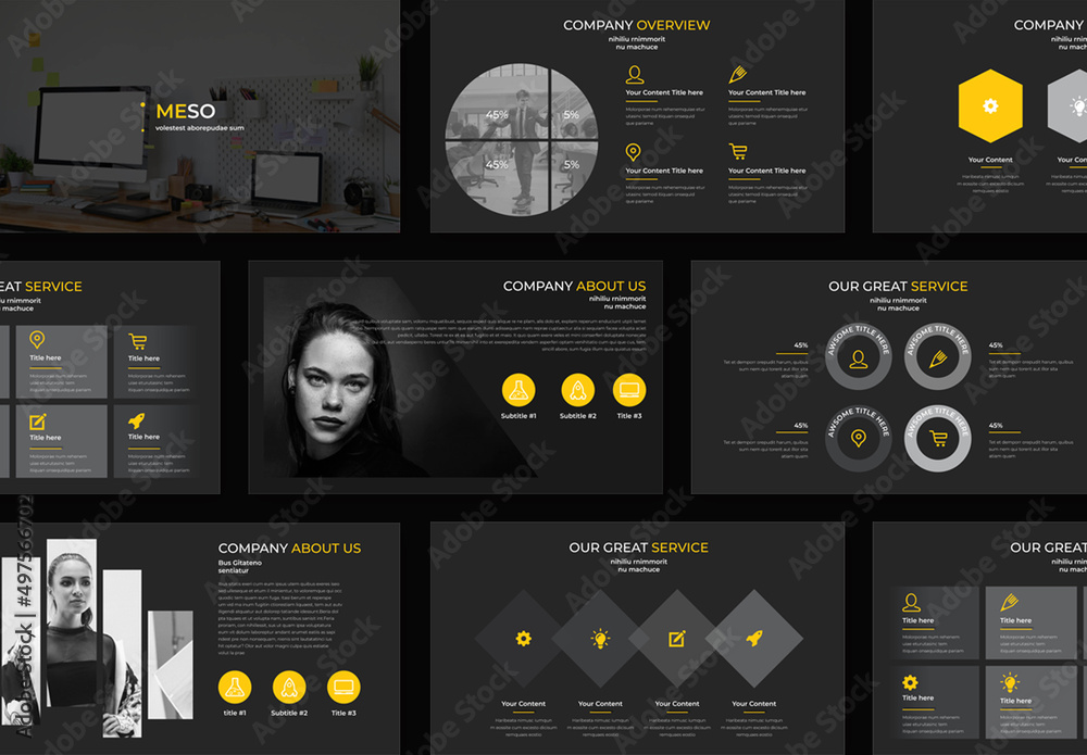 Black Presentation Template Stock Template | Adobe Stock
