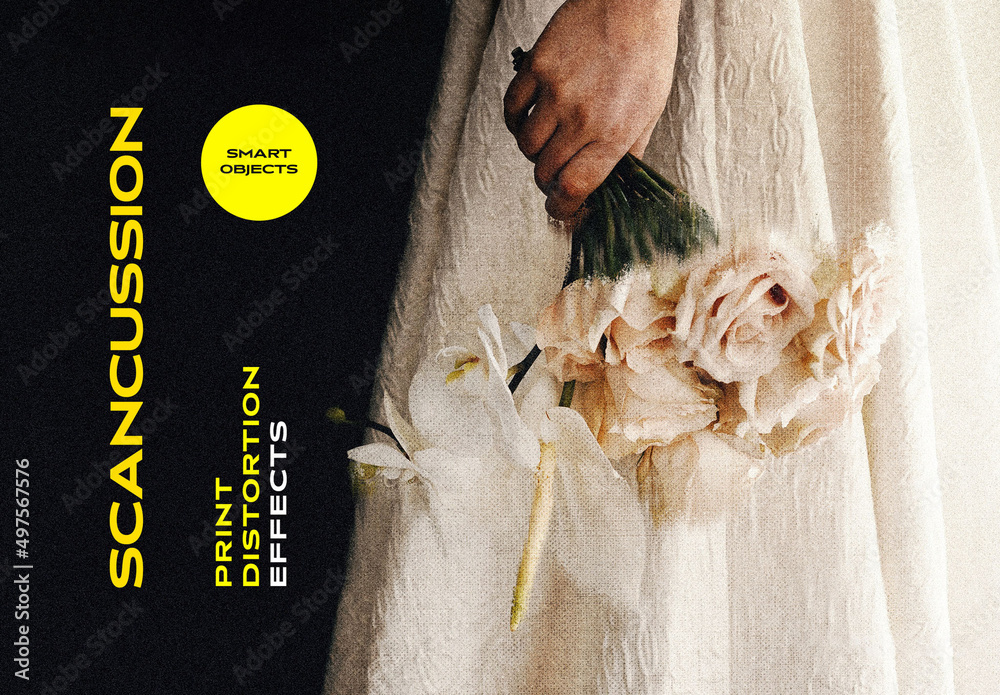 Print Distortion Photo Effect Mockup Stock Template | Adobe Stock