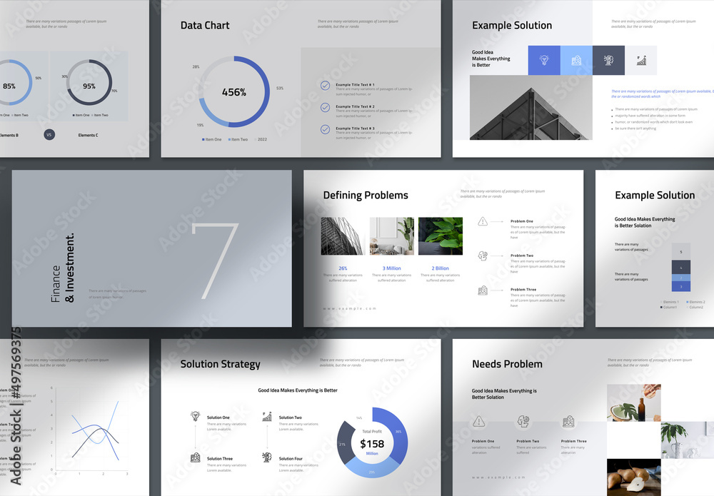 A4 Business Pitch Deck Layout Stock Template | Adobe Stock