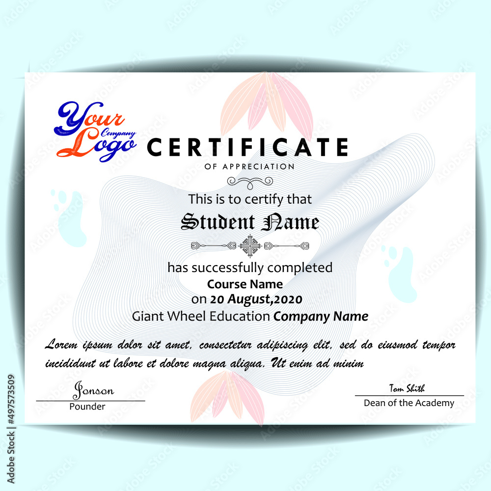 certificate design for education Stock Vector | Adobe Stock