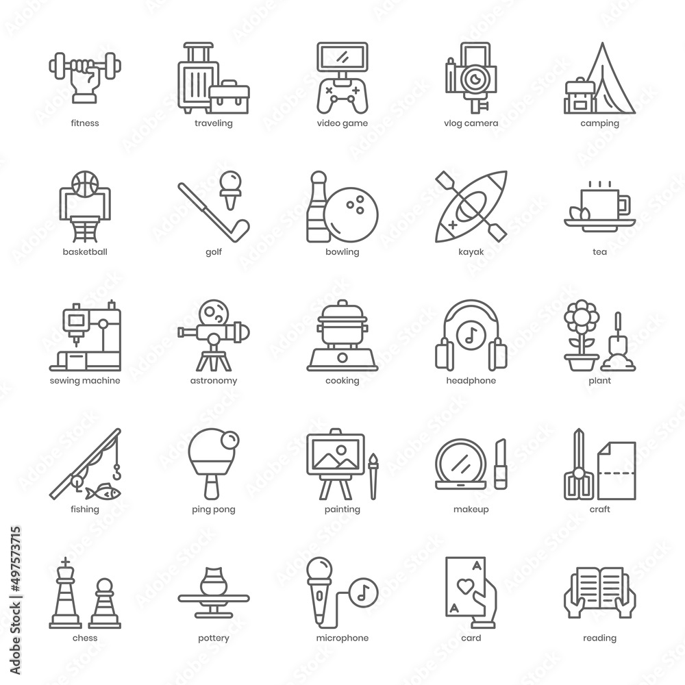 Hobbies icon pack for your website design, logo, app, UI. Hobbies icon ...