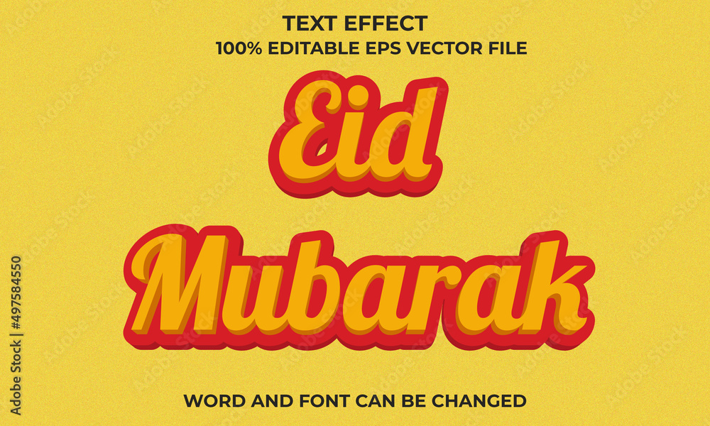Eid Mubarak 3d text Effect Style, Editable 3D Text Effect With Eid ...