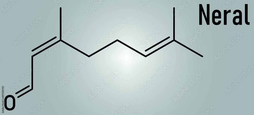 Neral lemon fragrance molecule. Citral. Skeletal formula. Stock Vector ...
