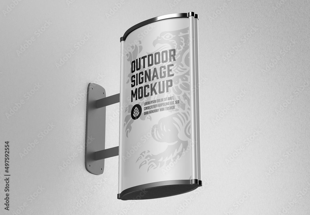 Metal Signage Mockup Stock Template | Adobe Stock