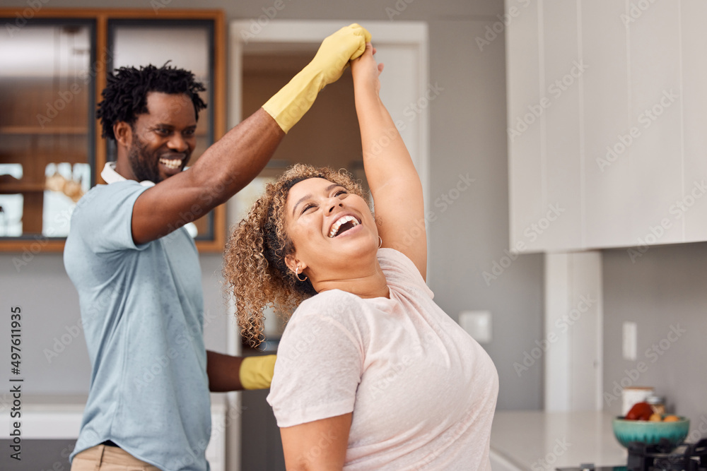 Its always a good time when we do chores together. Shot of a young ...