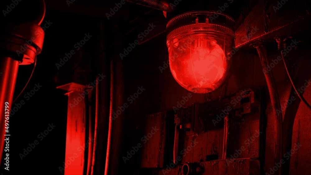 Loop Of Red Alert Light Flashing In Military Base vídeo de Stock ...
