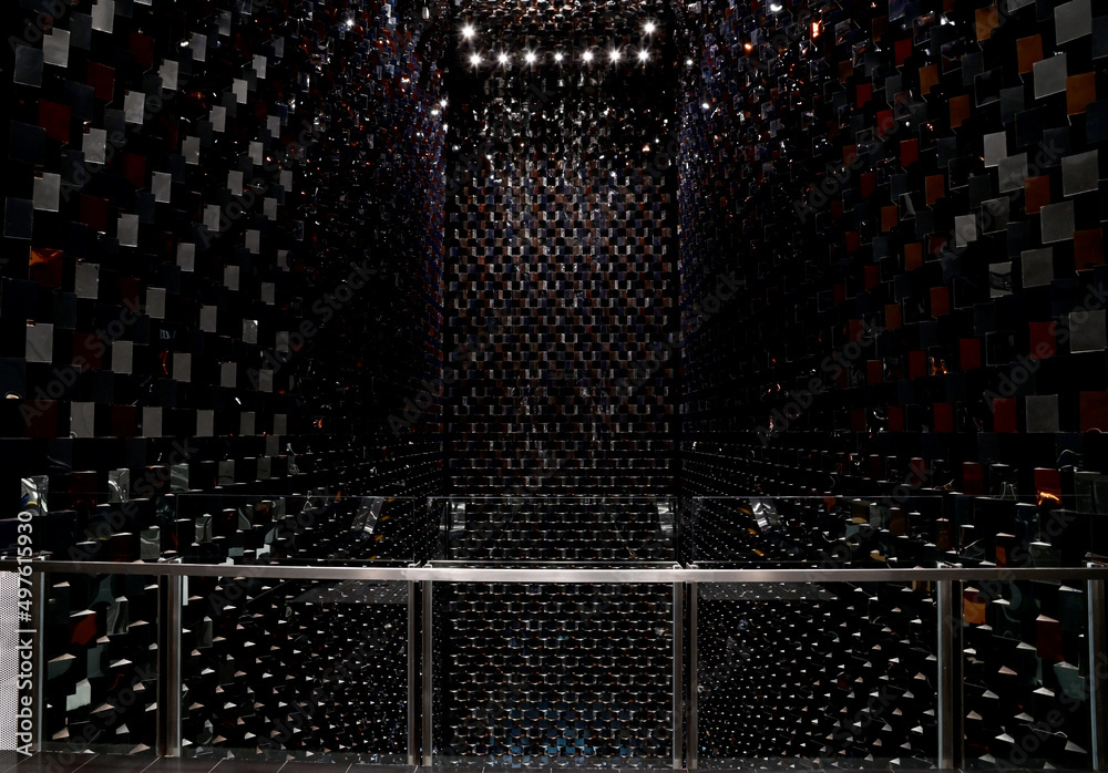 BANGKOK, THAILAND - April 07, 2022 : MIRROR CRYSTAL BOARD inside a ...